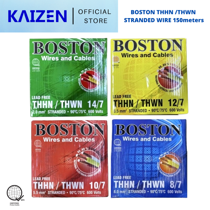 BOSTON THHN/THWN 14/7, 12/7 ELECTRICAL STRANDED WIRE (Per Box) | Lazada PH