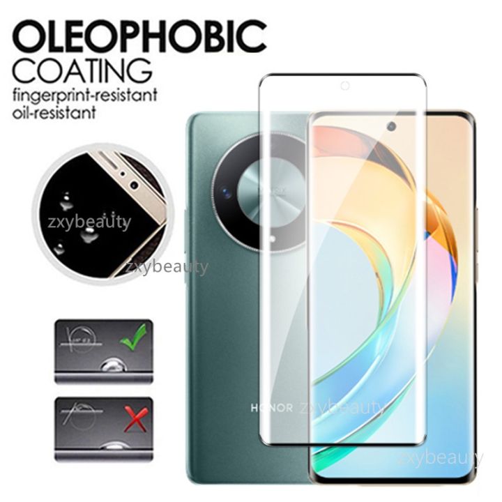 2in1 Full Cover Curved Tempered Glass Screen Protector For 2023 Honor X9B X9A 5G Phone ...