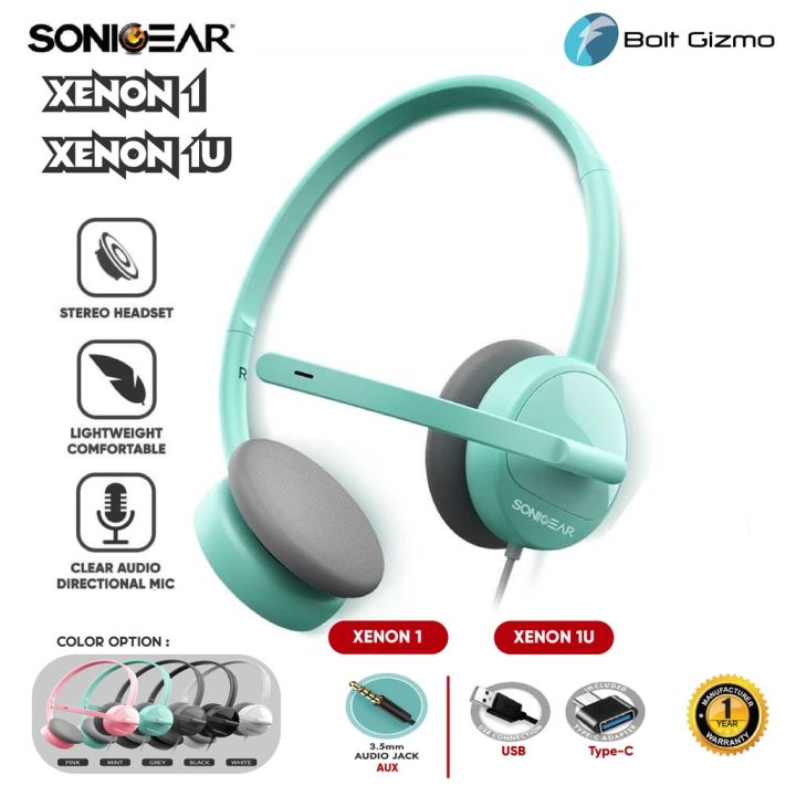 SonicGear Xenon 1 & 3 Series Stereo Wired Headphone with Microphone ...