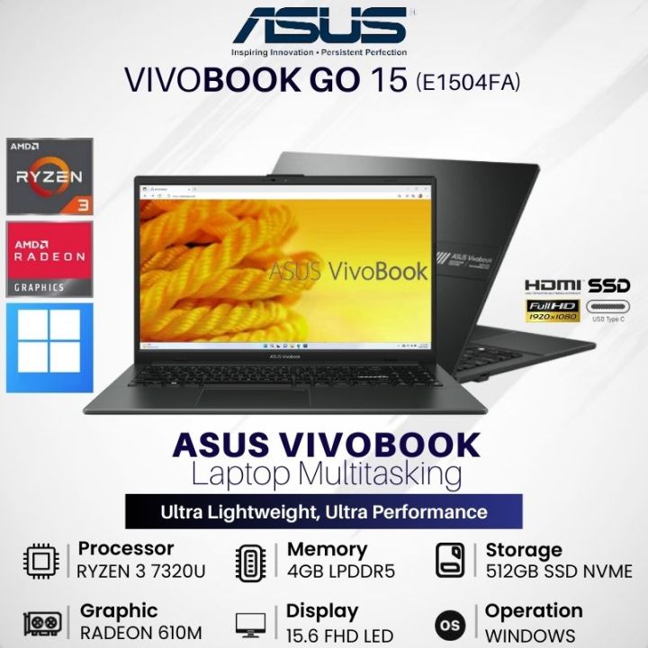 Laptop Murah Multitasking Asus VivoBook Go 15 E1504FA - Ryzen 3 7320U ...