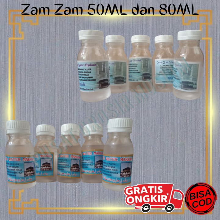 (ALL) Air Zam Zam Kemasan Botol 80 Ml & Air Zam Zam 50 ml | Lazada ...