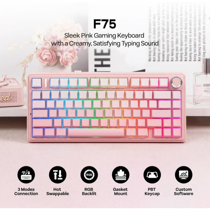 Zeus x Aula 75% Wireless Mechanical Gaming Keyboard Bluetooth/2.4GHz ...