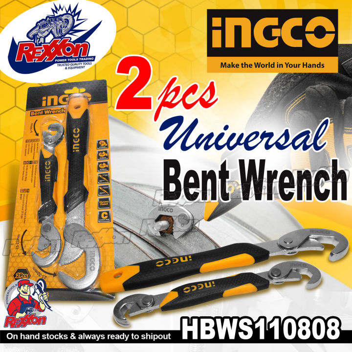 INGCO 2pcs Universal Bent Wrench Set (9-14mm, 15-22mm, 23-32mm ...