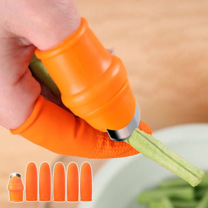 1Set Finger Protector Silicone Thumb Knife Protector Gears Cutting ...