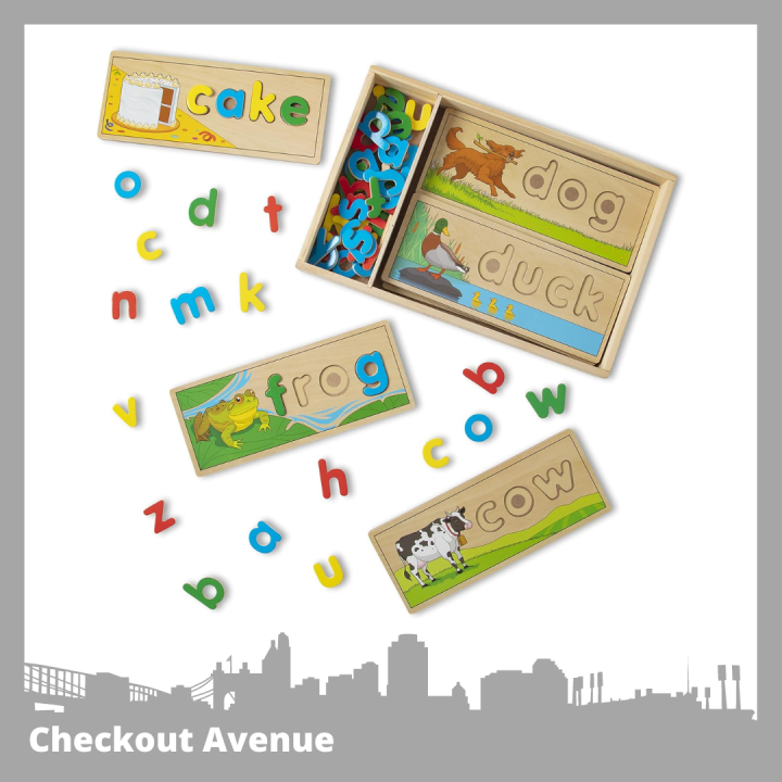 Melissa and Doug See & Spell Wooden Educational Toy With 8 Double-Sided ... Melissa and Doug See & Spell Wooden Educational Toy With 8 Double-Sided ...