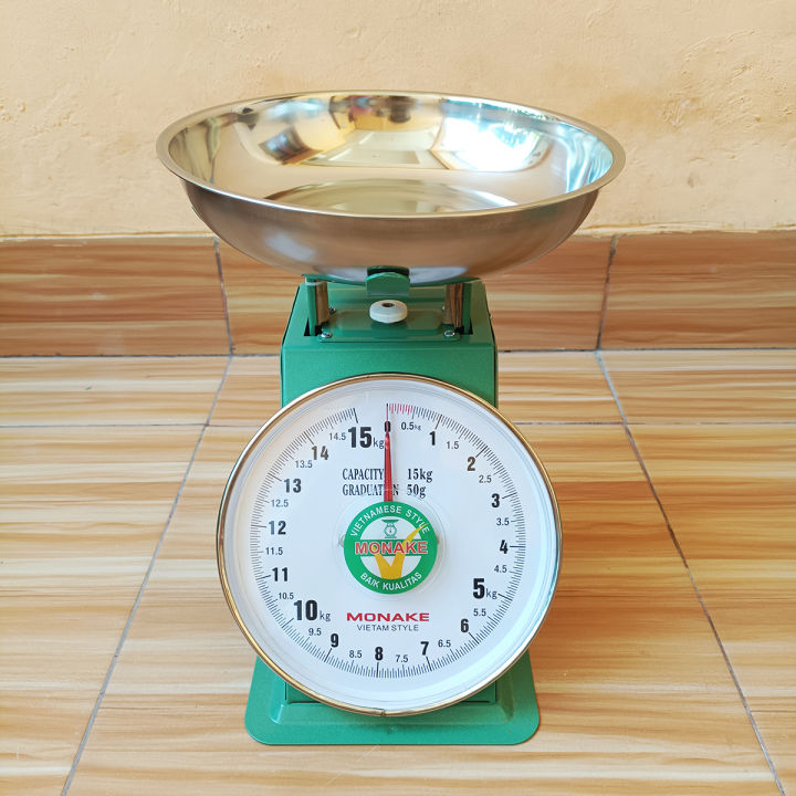 Timbangan VIETNAM HIJAU MONAKE 15 kg Besi Stainless Jarum Analog Manual | Lazada Indonesia