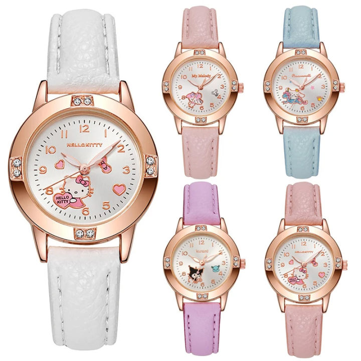 【sanheZ】Sanrio Hello Kitty Watch Kawaii Kuromi Cinnamoroll Quartz ...