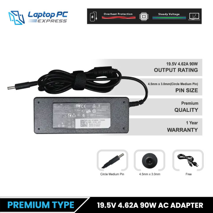 LPCE Laptop Adapter 19.5V 4.62A 4.5x3.0mm 90W Charger Compatible with ...