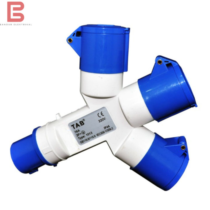 Industrial Plug dan Socket 3 Pin 16A Cabang 3 Untuk Genset TAB 1013 ...