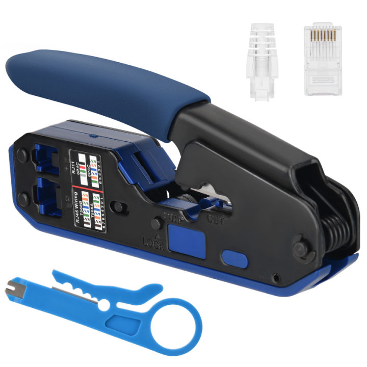 RJ45 Crimping Tool – The all-in-one design allows you to cut, strip and ...