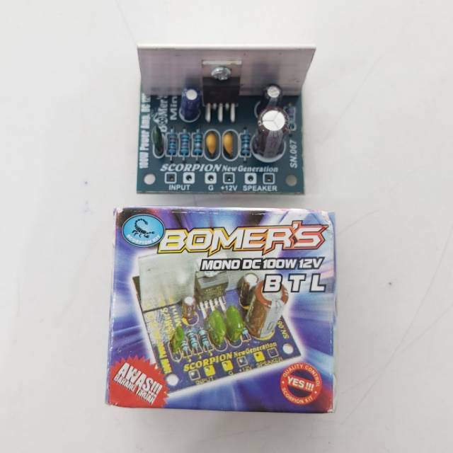 Kit Power Amplifier Mini BOMER'S 100 Watt Mono DC Ampli Walet 12 Volt ...