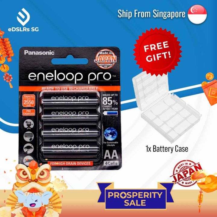 [free Battery Case] Panasonic Eneloop Pro Aa Rechargeable Ni Mh Battery