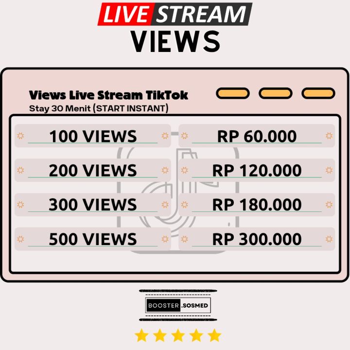 Live Stream Views TikTok (Stay 30 Menit) Start Instant | Lazada Indonesia