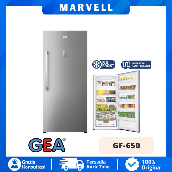 UPRIGHT FREEZER GEA GF-650 KULKAS PEMBEKU ANTI BUNGA ES 1 PINTU 593 LITER ORIGINAL | Lazada ...