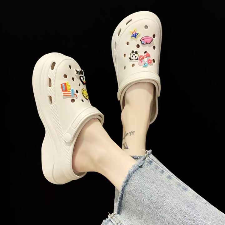 Crocs platform high-heeled sandals Thick bottom summer high-heeled ...