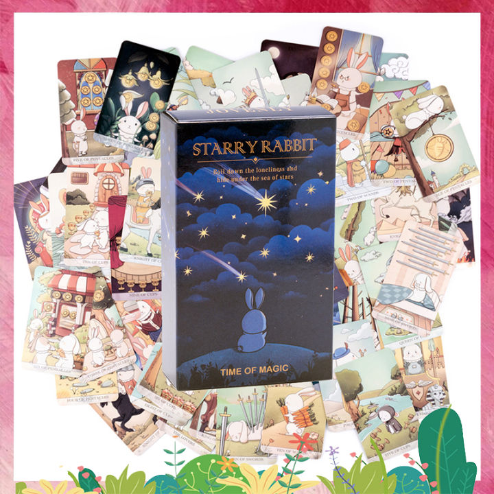 ไพ่ทาโรต์ Starry Rabbit ไพ่ทาโร่กระต่ายแจ่มจรัสขนาดพกพา10.3*6ซม. ไพ่ ...