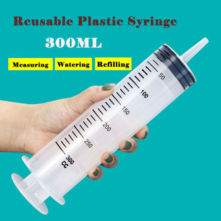 300CC Large Plastic Syringe Reusable Big Size Measuring Syringe Pet ...