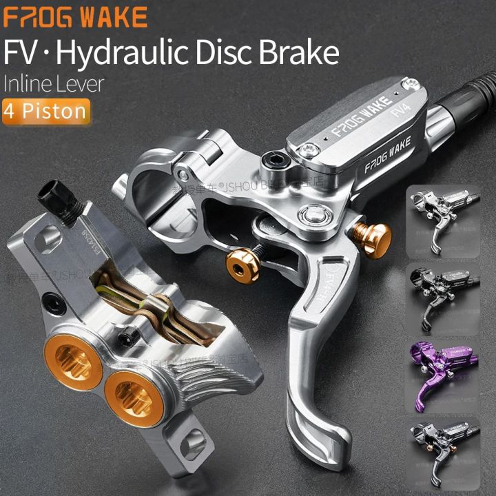 Frog Wake MTB Hydraulic Disc Brake Kit 4 Piston Front Rear Brake FV4 ...