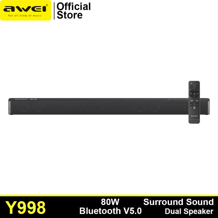 Awei Y998 Soundbar Bluetooth Dual Speaker High Power 80W Long Sound Bar ...