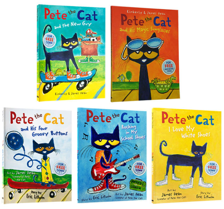Peter Cat series Picture Books 5 volumes English original Pete the Cat ...