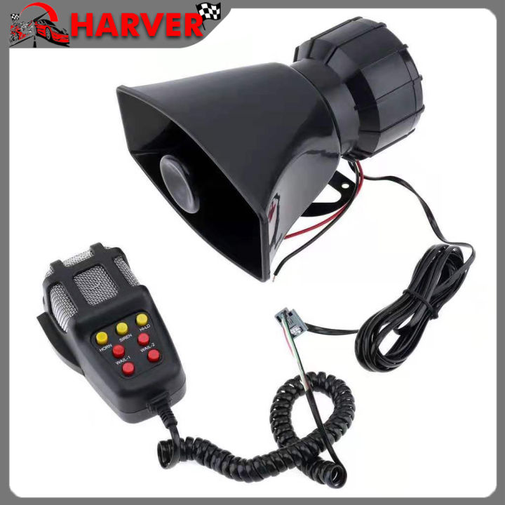 Speakers Loud 7-Sound Police Siren Air Horn Megaphone Tone Mic PA ...