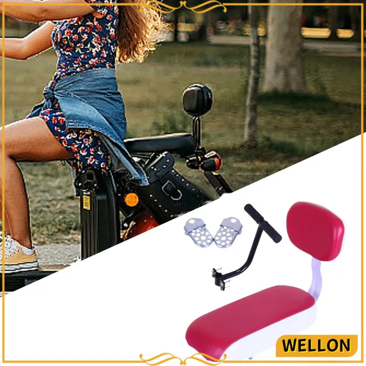 WELLON Bike Rear Back Seat Cushion Bike Saddle with Back Rest for ...