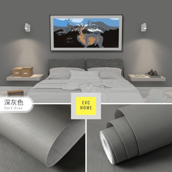 Wallpaper Stiker Polos Dark Grey WPS830 Walpaper Dinding Kamar Tidur ...