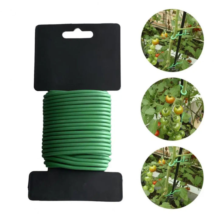 10M Garden Wire Heavy Duty Green Coated Plant Twist Tie Garden Training ...