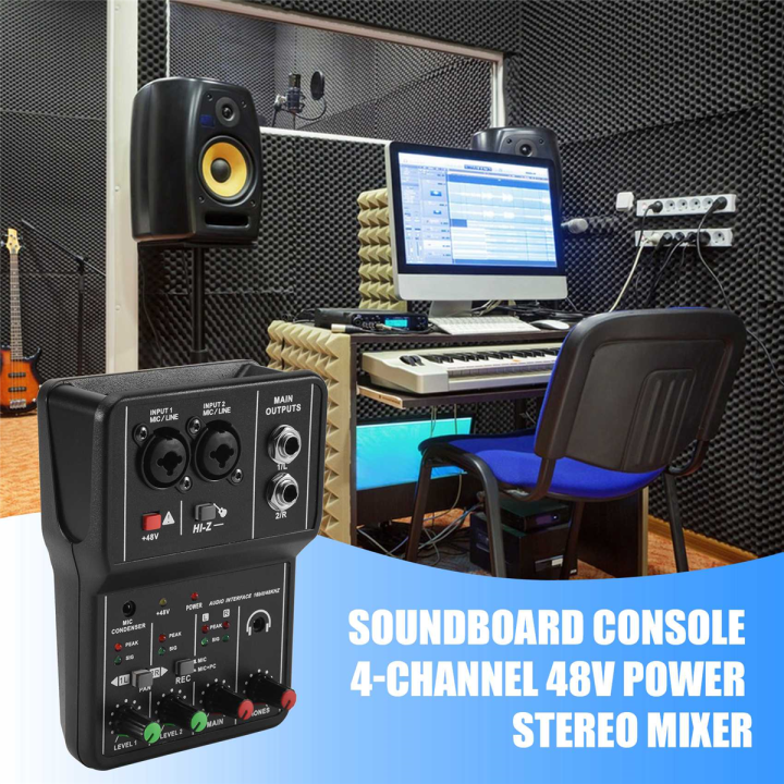 Q-12 Sound Card Audio Mixer Sound Board Console Desk System Interface 4 ...