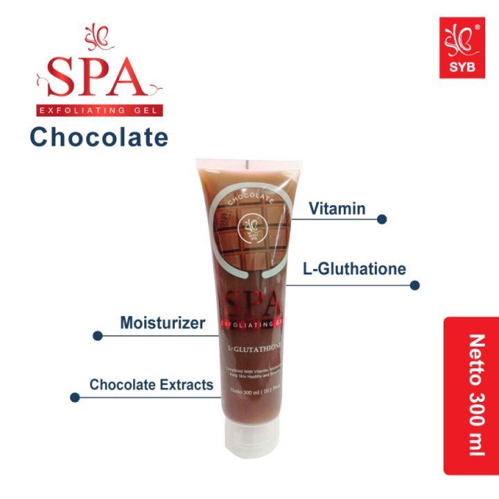 Body Spa Syb Exfoliating Gel Coklat Chocolate Exploating Wajah Isi Real ...