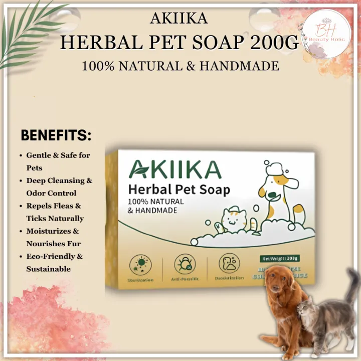 Akiika Herbal Pet Soap 200g for Dogs and Cats 100% Natural Handmade ...