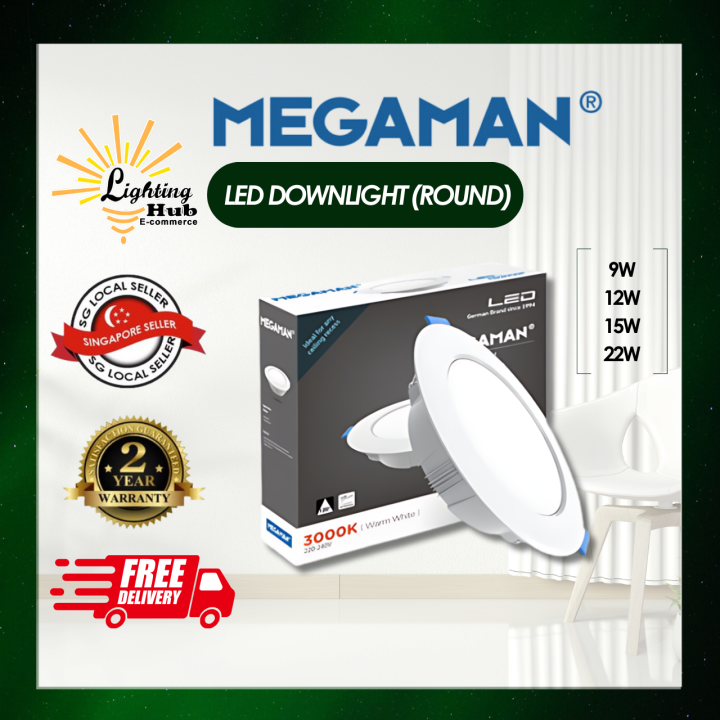MEGAMAN LED Downlight (Round) 9W/12W/15W/18W/22W | Lazada Singapore
