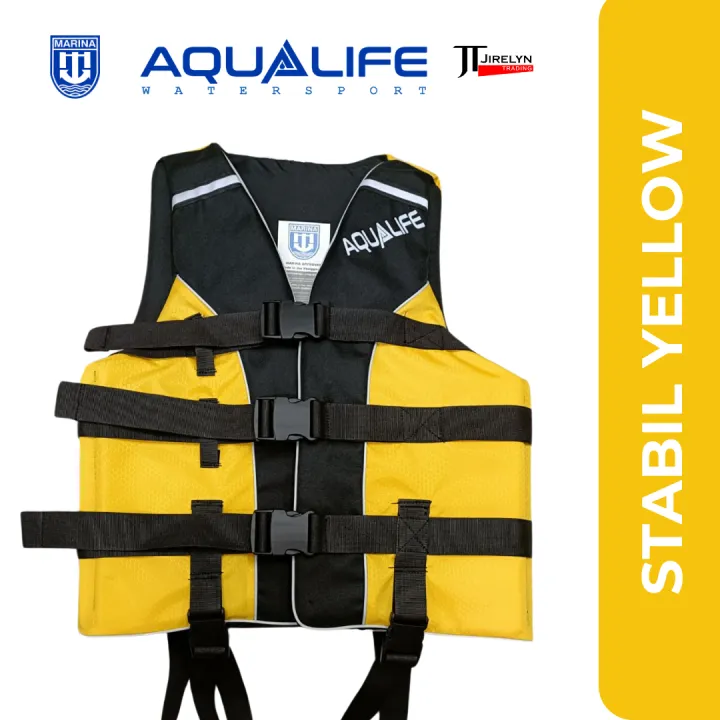 Life Vest, COLOR YELLOW , Jacket Marina Approved STABIL PFD (AQUALIFE ...