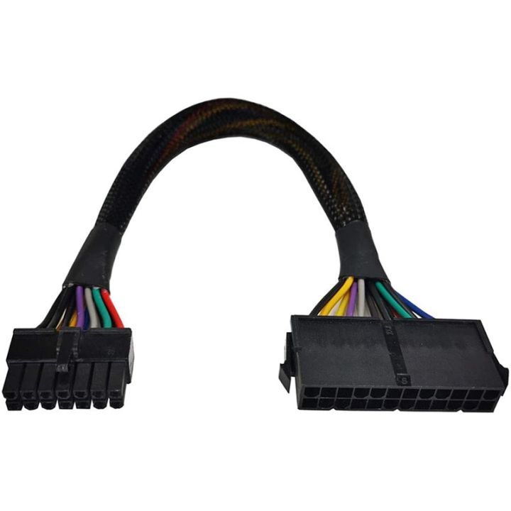 24 Pin to 14 Pin ATX PSU Main Power Adapter Braided Sleeved Cable for ...