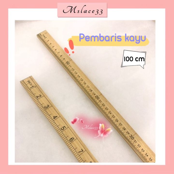 100cm/ 1m Pembaris kayu meter/ Pembaris Tukang jahit/ loring Ruler Meter/Wooden Ruler | Lazada