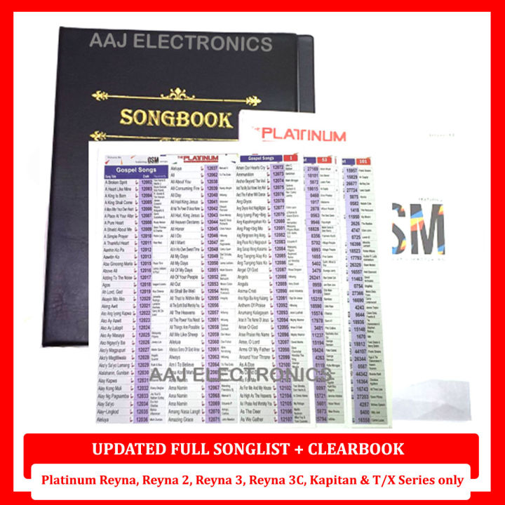 Updated Songlist+Songbook for Platinum - Reyna, Reyna 2, Reyna 3c, Reyna 3, Kapitan, T/X Series ...