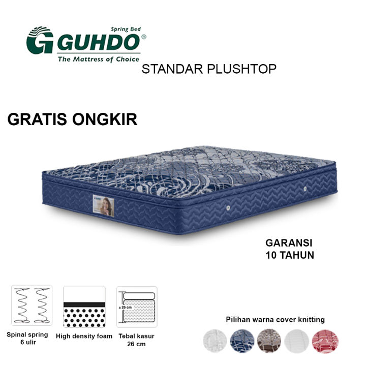 Kasur Spring Bed Guhdo Springbed Standard Plushtop Biru T26 Cm Size 160 x 200 - Khusus ...