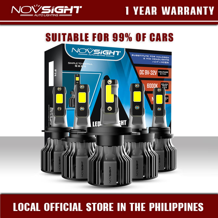 Novsight LED Car Headlight N39 72W 10000LM H4 H7 H11 HB3 9005 HB4 9006 H1 H3 9012 6000K ...