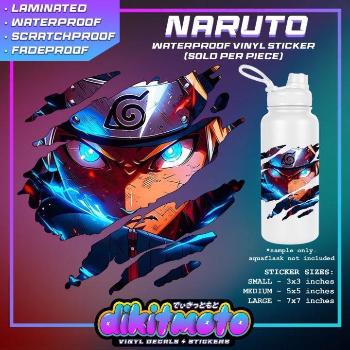 [dikitmoto] Uzumaki Naruto #5 Scratch Sticker Waterproof Vinyl Sticker ...