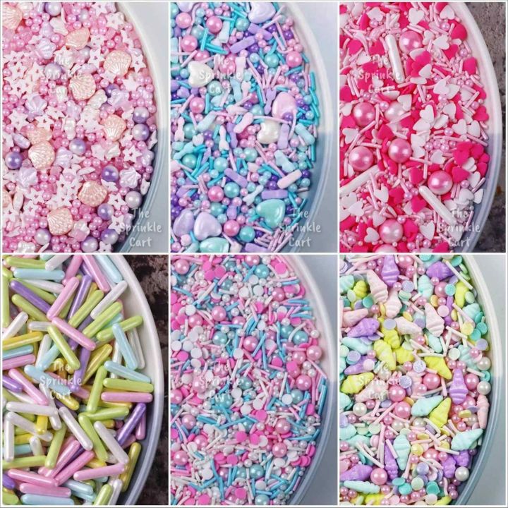 50g Edible Mix Sprinkles Assorted Pastel Dragees Rods for Cake Cupcake ...