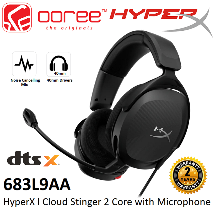 HYPER-X HYPERX CLOUD STINGER 2 CORE HEADPHONE HEADSET WITH DTS HEADPHONE:X SPATIAL AUDIO, SWIVEL ...