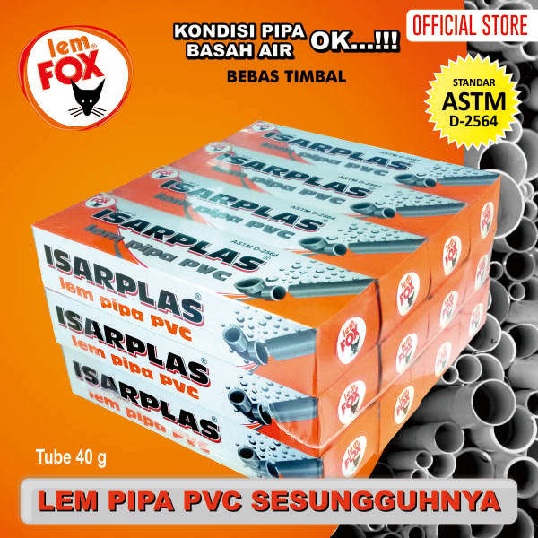 Lem Fox Lem Pipa PVC Isarplas Tube 40 gram Bundling 12 pcs | Lazada Indonesia