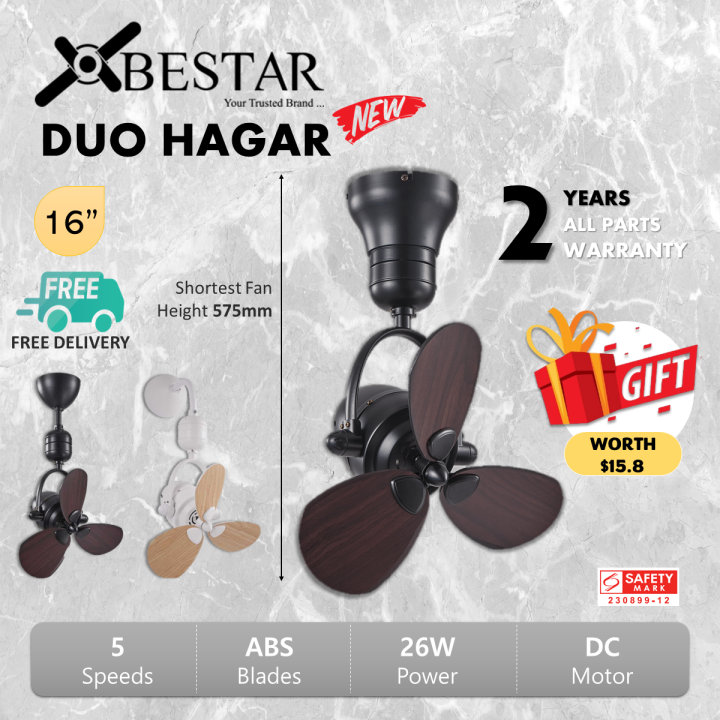 [FREE GIFT] BESTAR Duo Hagar Corner Fan Ceiling Fan Wall Fan 16Inch DC ...