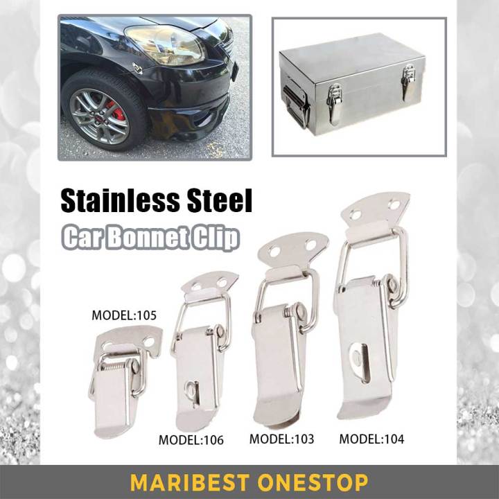 CAR BONNET CLIP STAINLESS STEEL UNIVERSAL CAR FRONT BUMPER ENNGINE ...