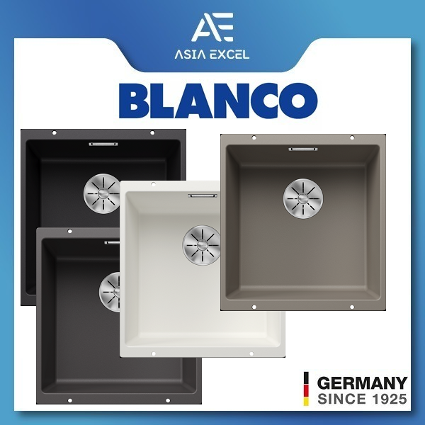 BLANCO SUBLINE 400-U BLACK/ROCK GREY/WHITE/TARTUFO SINGLE BOWL GRANITE ...