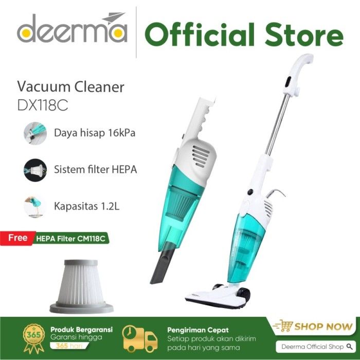Deerma DX118C Wired Handheld Vacuum Cleaner Strong Suction 600W ...