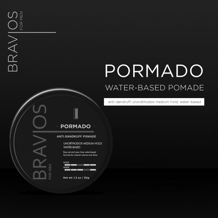 Bravios PH Pormado | Men's Pomade Medium Hold - Easy to set and Easy to ...