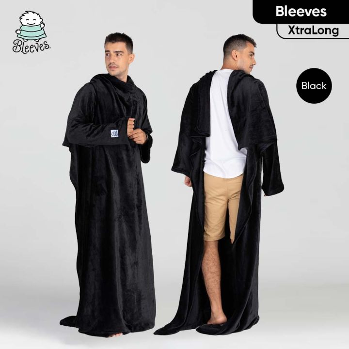 Bleeves® | Black Bleeves XtraLong Wearable Blanket for Men and Women ...