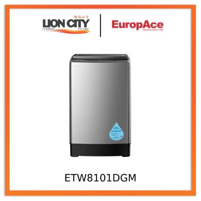 Climate Voucher Eligible* EuropAce ETW8101D 10KG Top Load Washer - Gun ...