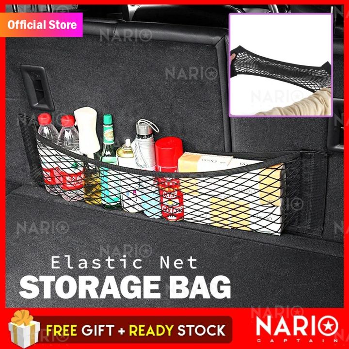 NARIO MALAYSIA Magic Tape Car Boot Mesh Net Organizer Elastic Pocket ...